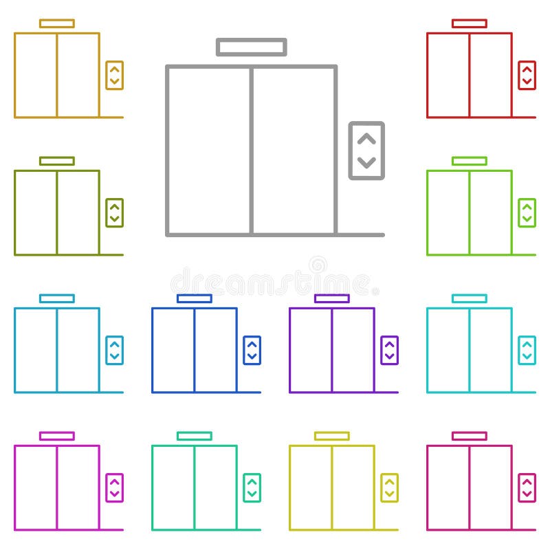 Elevator Multi Color Icon. Simple Thin Line, Outline Vector of Hotel ...