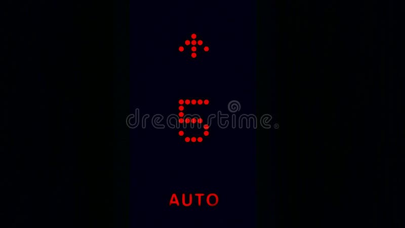 Elevator Numbers on a Black Background. Changing Numbers and a Moving ...