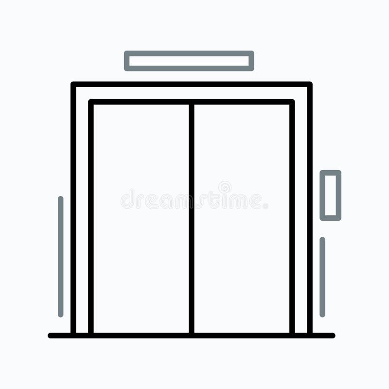 Elevator outline image stock vector. Illustration of interior - 350118037