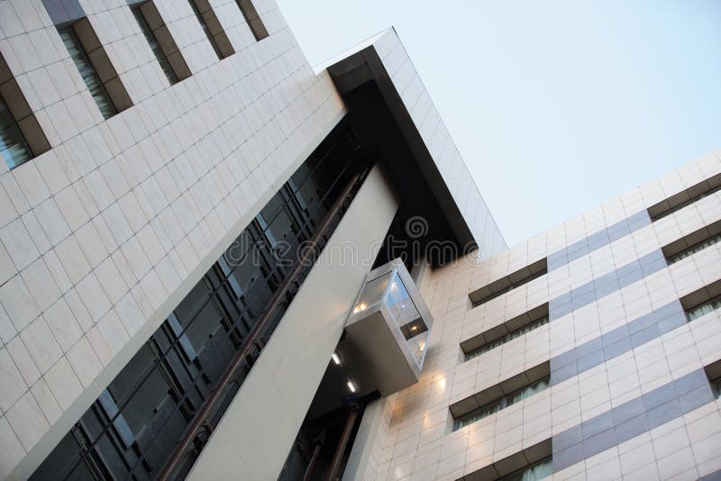 Elevator Outside the Building Stock Image - Image of modern, vertical ...