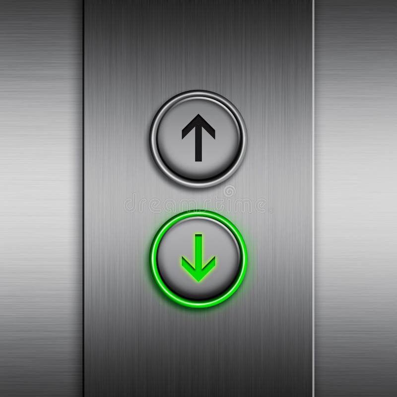 Elevator Panel with a LED Button Stock Illustration - Illustration of ...