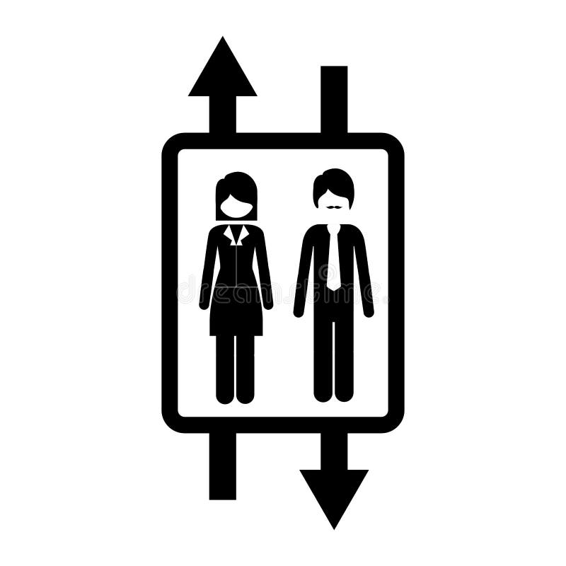 Elevator with People Inside Icon Stock Illustration - Illustration of ...