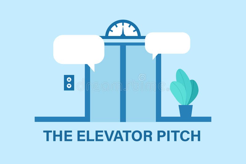 Elevator Pitch Flat Line Icon. Vector Outline Illustration Of Business ...