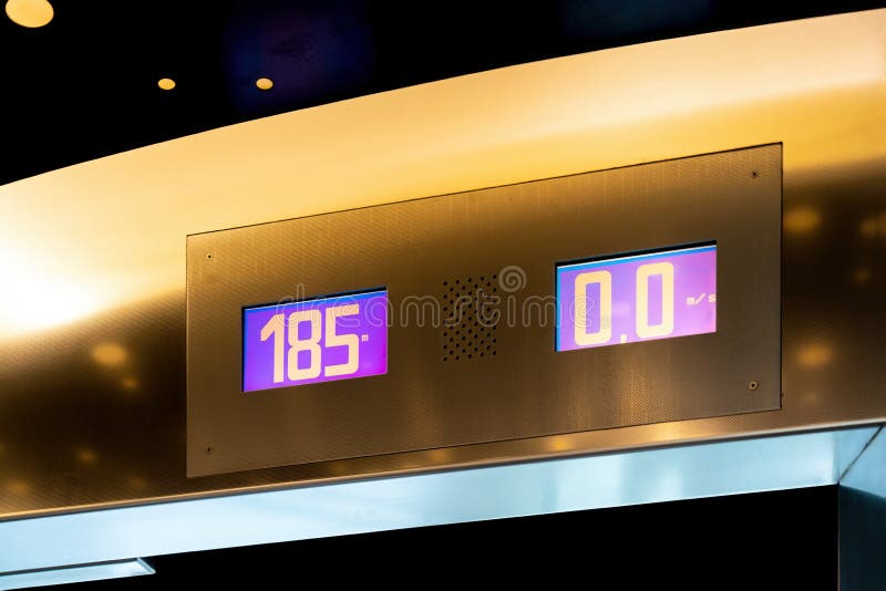 Elevator Screen Show Floor Numbers Stock Photo - Image of construction ...