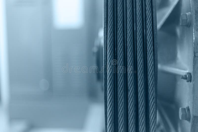 Elevator Shaft Maintenance. Cable Control Stock Photo - Image of ...