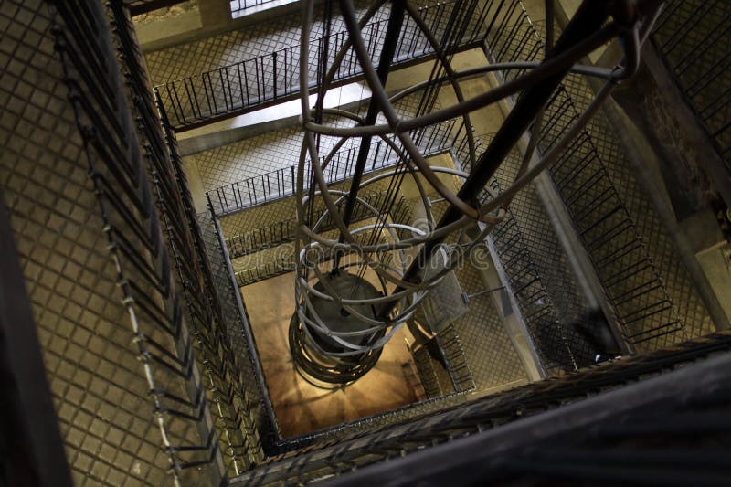 Elevator Shaft and Staircase Stock Image - Image of concrete, motion ...