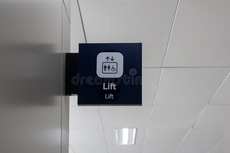 Elevator Sign Board or Handicap Lift Sign Board in the Station Stock ...