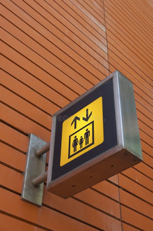 Elevator sign stock image. Image of stainless, building - 36873429