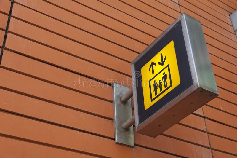 Elevator sign stock image. Image of stainless, building - 36873429