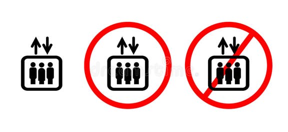 Elevator Signs Indicating Capacity Limits and Guidelines for Safe Usage ...