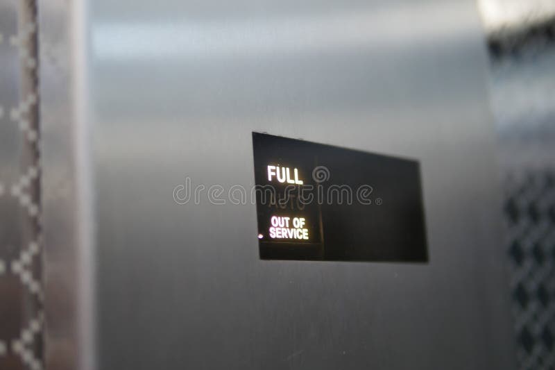 Elevator Status Display Showing Full and Out of Service Stock Image ...