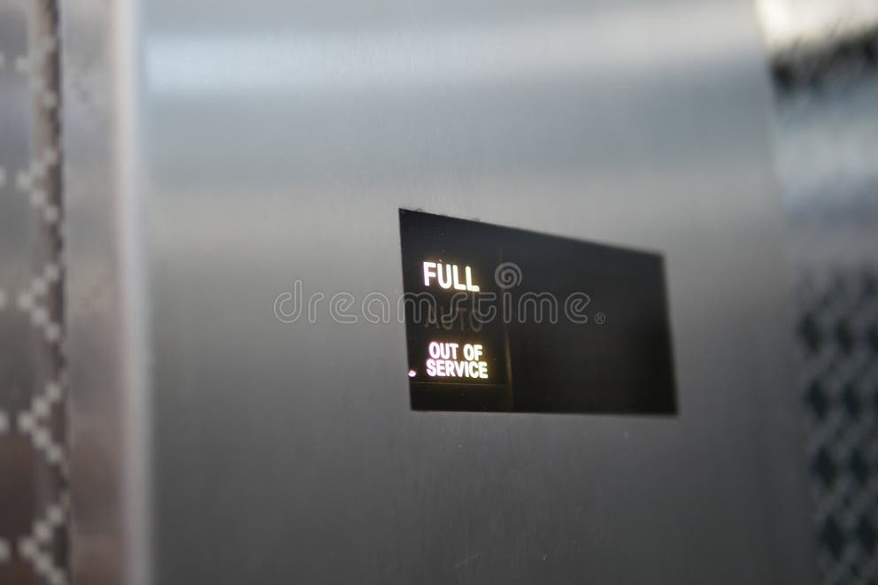 Elevator Status Display Showing Full and Out of Service Stock Image ...