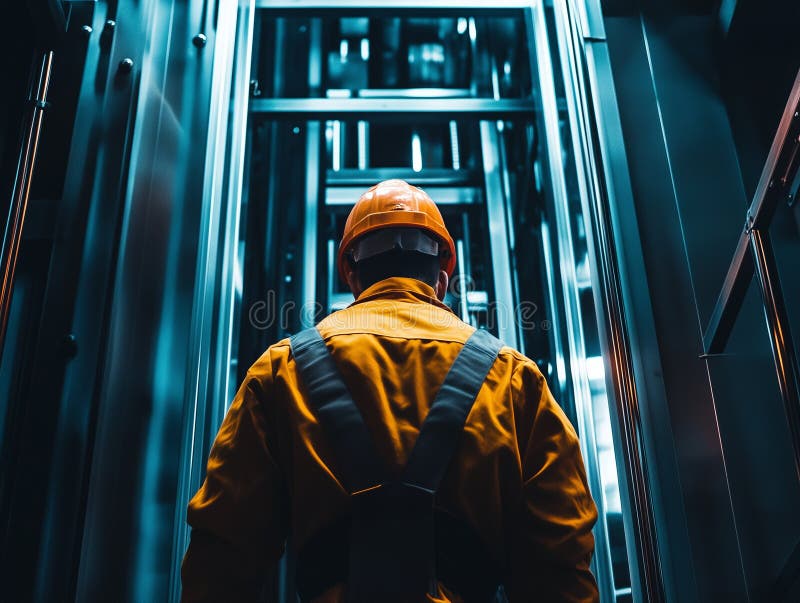 Elevator Technician Inspecting and Repairing Elevators, Detail-oriented ...