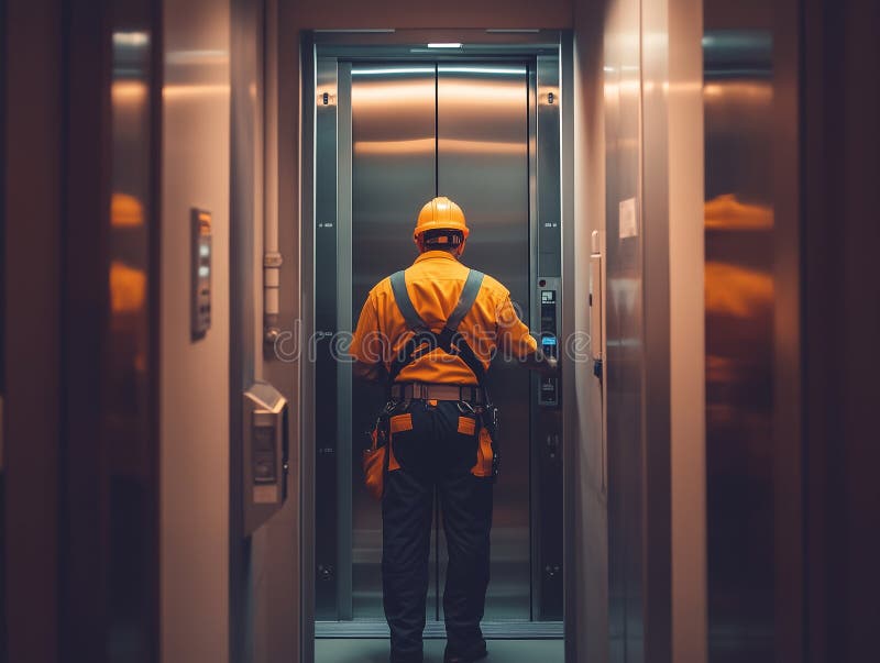 Elevator Technician Inspecting and Repairing Elevators, Detail-oriented ...
