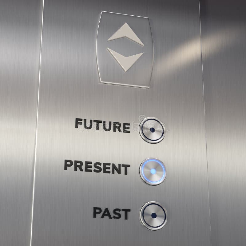 Elevator Time Machine Going To the Present Stock Image - Image of floor ...