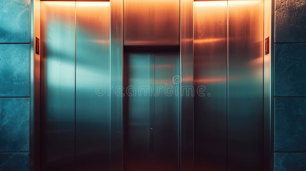 Elevator with Two Open Doors in a Building. Suitable for Architectural ...