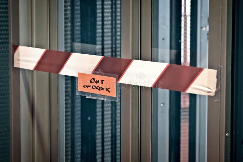 Elevator Under Maintenance. Out of Order Sign on Elevator Door Stock ...