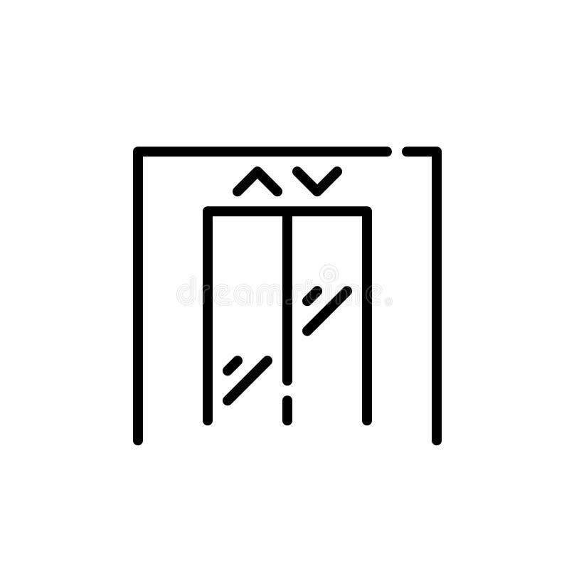 Elevator with Up and Down Arrows. Pixel Perfect, Editable Stroke Line ...