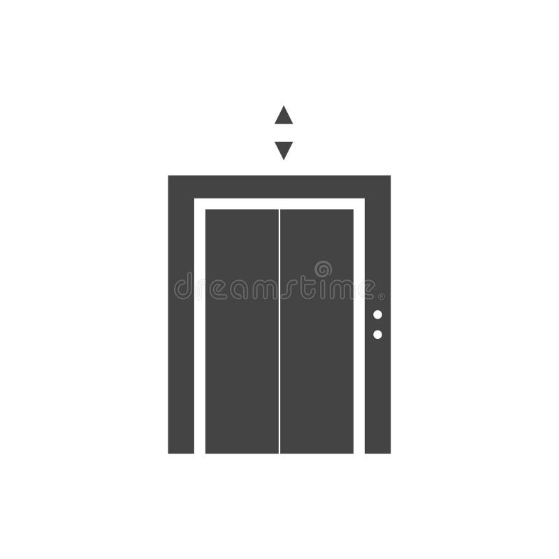 Elevator Vector Icon with Button on White Isolated Background Stock ...