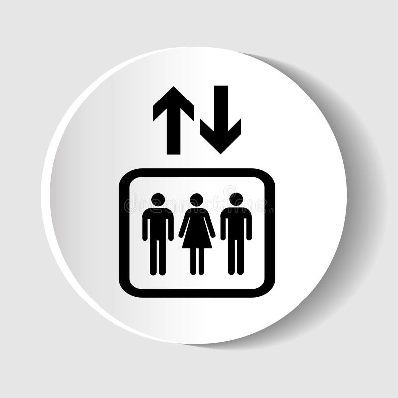 Elevator Vector Icon, Round Button for Web Design and Mobile Apps Stock ...