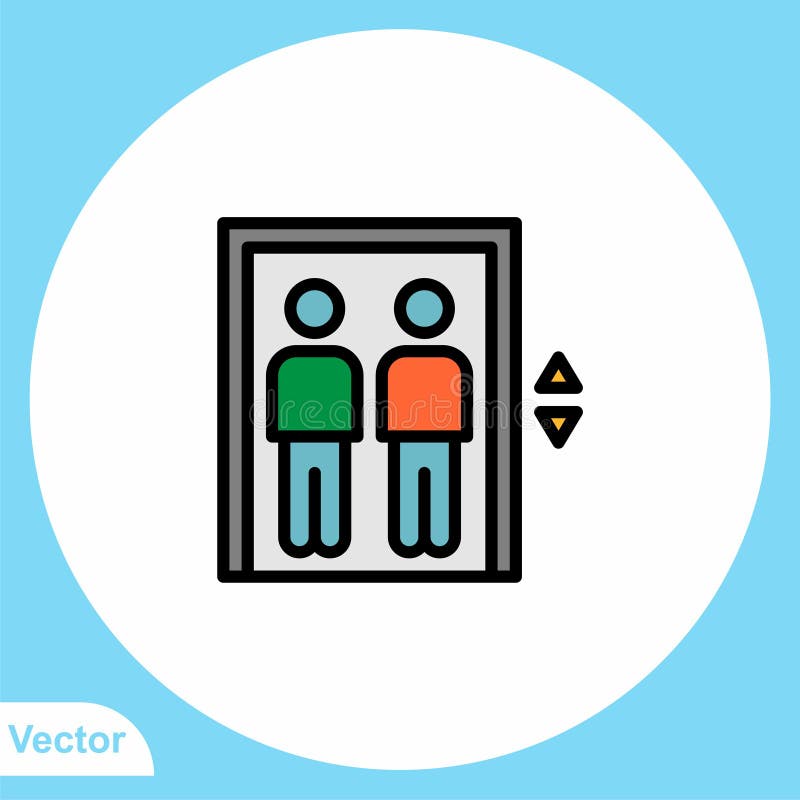 Elevator Vector Icon Sign Symbol Stock Vector - Illustration of hall ...