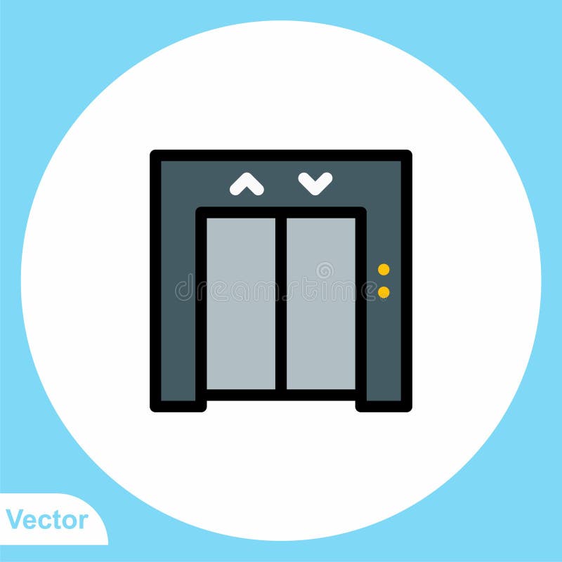 Elevator Vector Icon Sign Symbol Stock Vector - Illustration of line ...