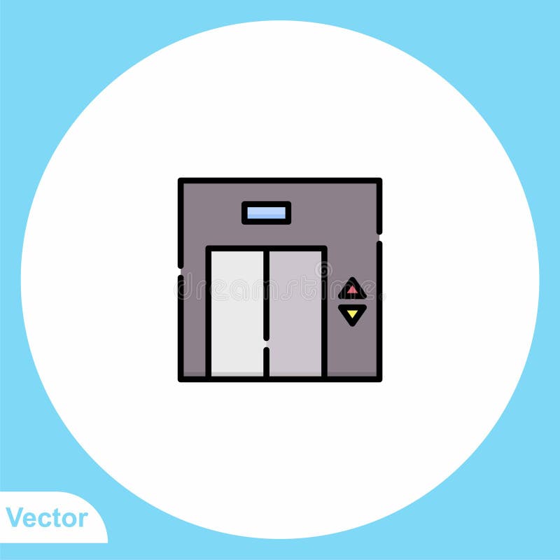 Elevator Vector Icon Sign Symbol Stock Illustration - Illustration of ...