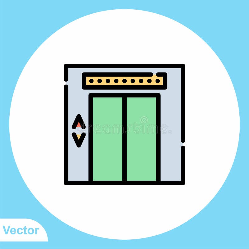 Elevator Vector Icon Sign Symbol Stock Illustration - Illustration of ...
