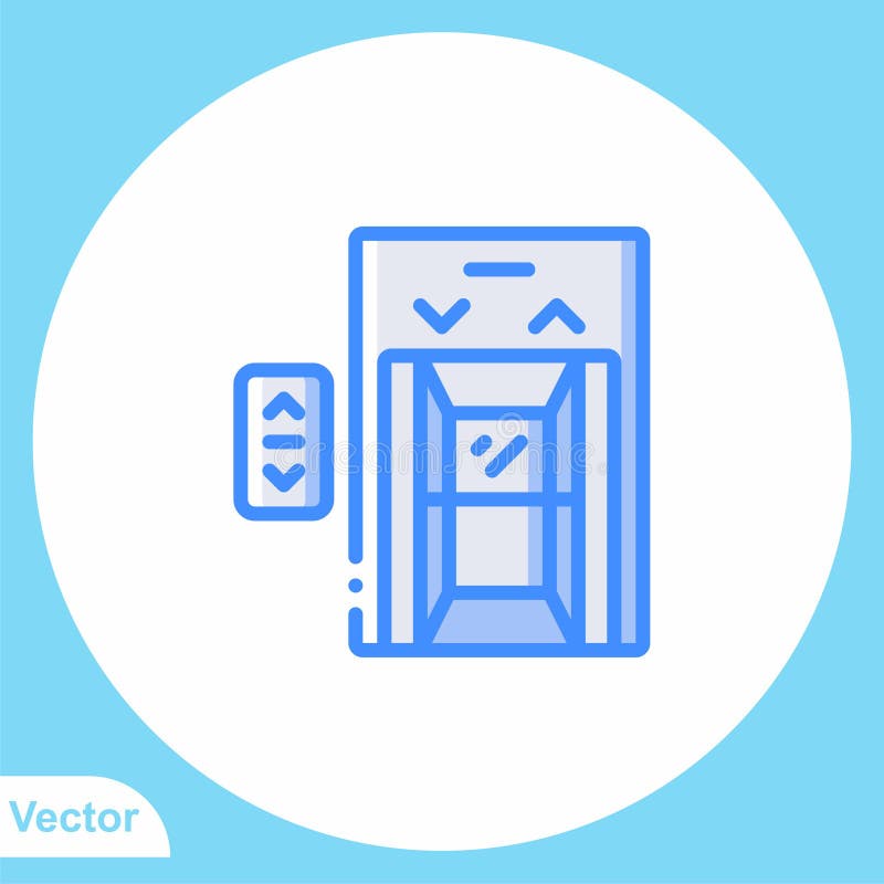 Elevator Vector Icon Sign Symbol Stock Vector - Illustration of hall ...