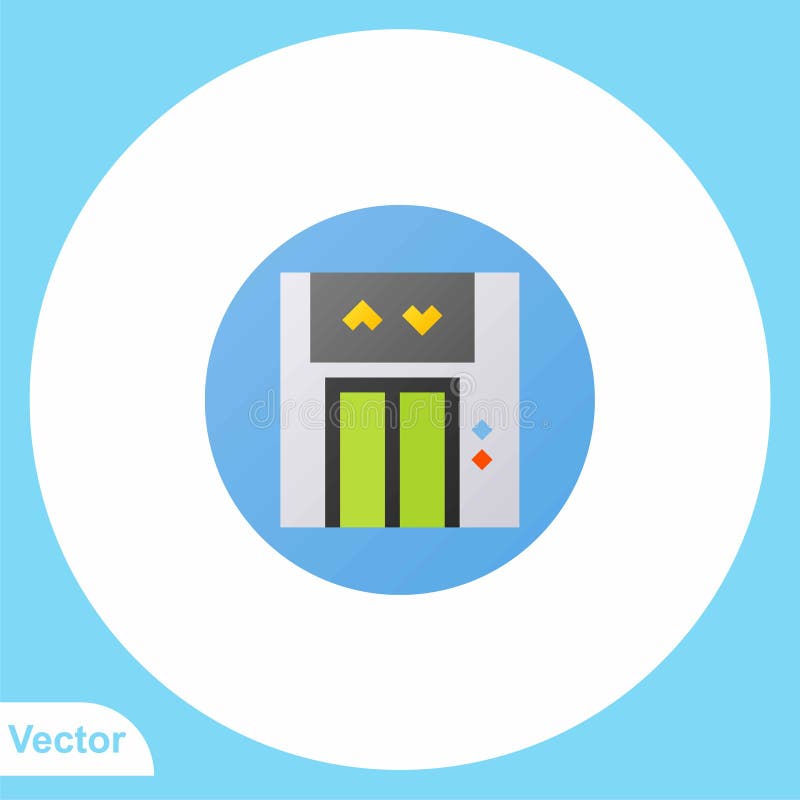 Elevator Vector Icon Sign Symbol Stock Illustration - Illustration of ...