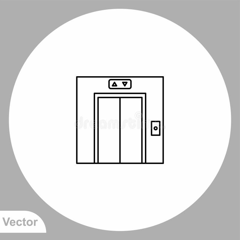 Elevator Vector Icon Sign Symbol Stock Illustration - Illustration of ...