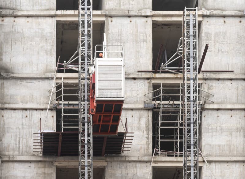 Elevators for Engineer at Construction Site Stock Image - Image of ...