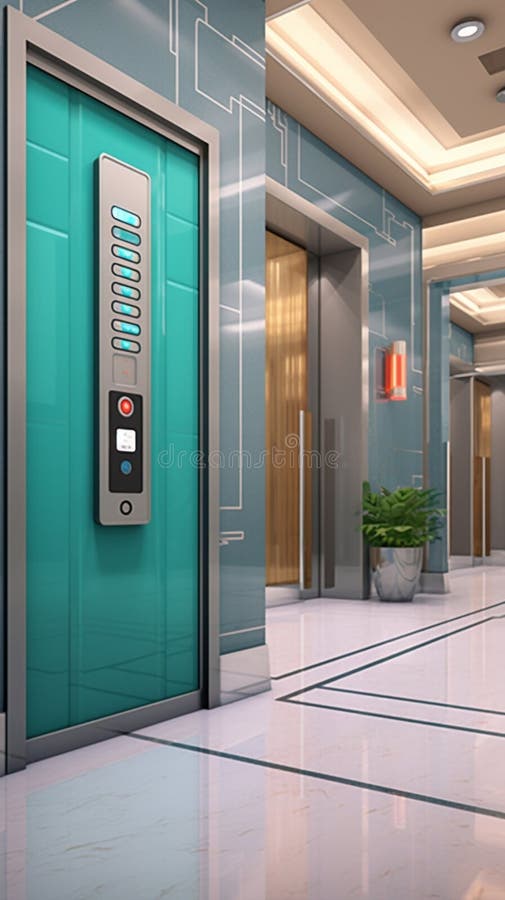 Hotel Lobby with Shiny Marble Floor and Elevator 1695526173724 1 Stock ...