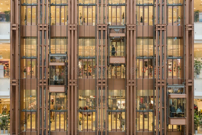 Elevators in a Modern Shopping Mall Editorial Photo - Image of sale ...