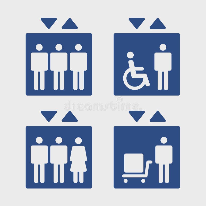 Elevators sign set stock vector. Illustration of lowering - 101198506