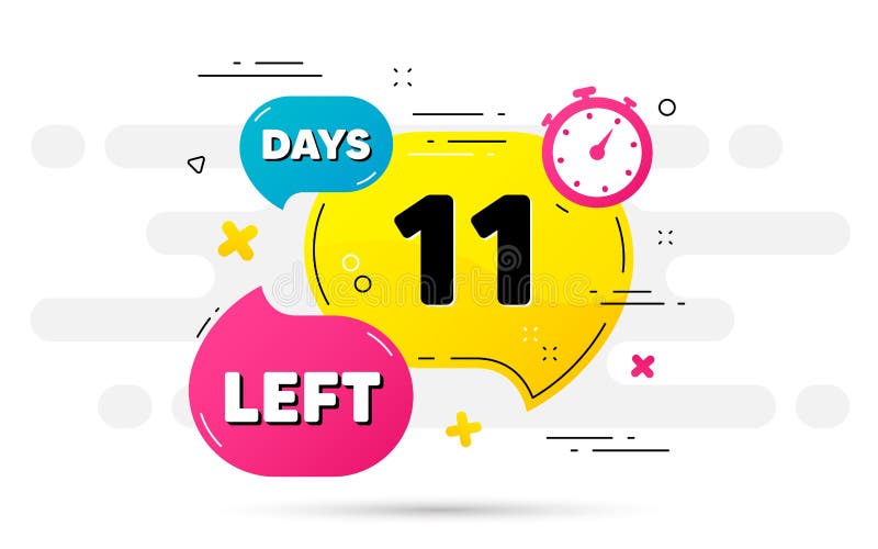 Eleven Days Left Icon. 11 Days To Go. Vector Stock Vector ...
