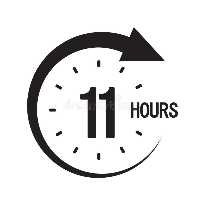 Eleven Hours Icon. Bold 11 Text. Circular Clock Symbol. Countdown Timer ...