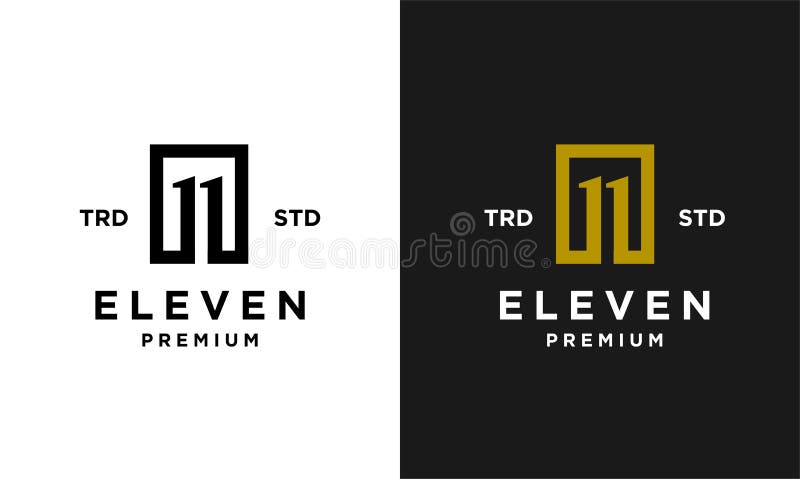 Eleven Initial Number 11 Icon Design Logo Minimal Stock Illustration ...