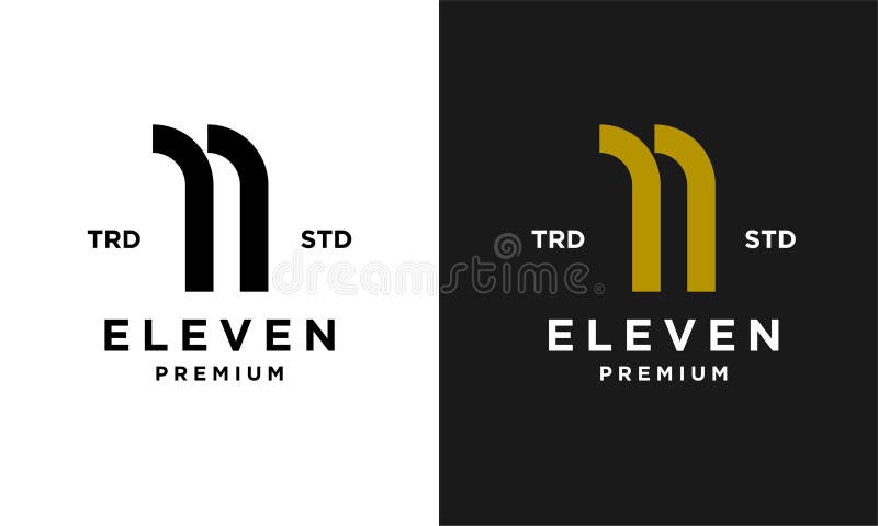 Eleven Initial Number 11 Icon Design Logo Minimal Stock Illustration ...
