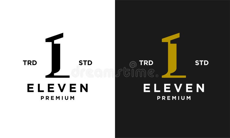 Eleven Initial Number 11 Icon Design Logo Minimal Stock Illustration ...