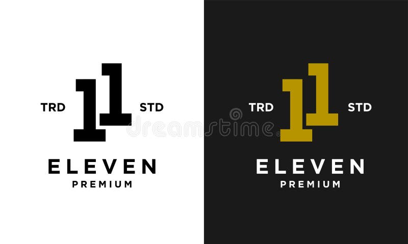 Eleven Initial Number 11 Icon Design Logo Minimal Stock Illustration ...