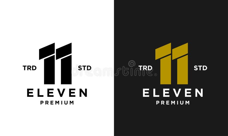 Eleven Initial Number 11 Icon Design Logo Minimal Stock Illustration ...