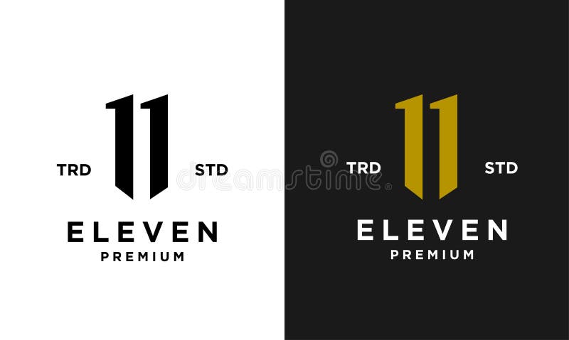 Eleven Initial Number 11 Icon Design Logo Minimal Stock Illustration ...