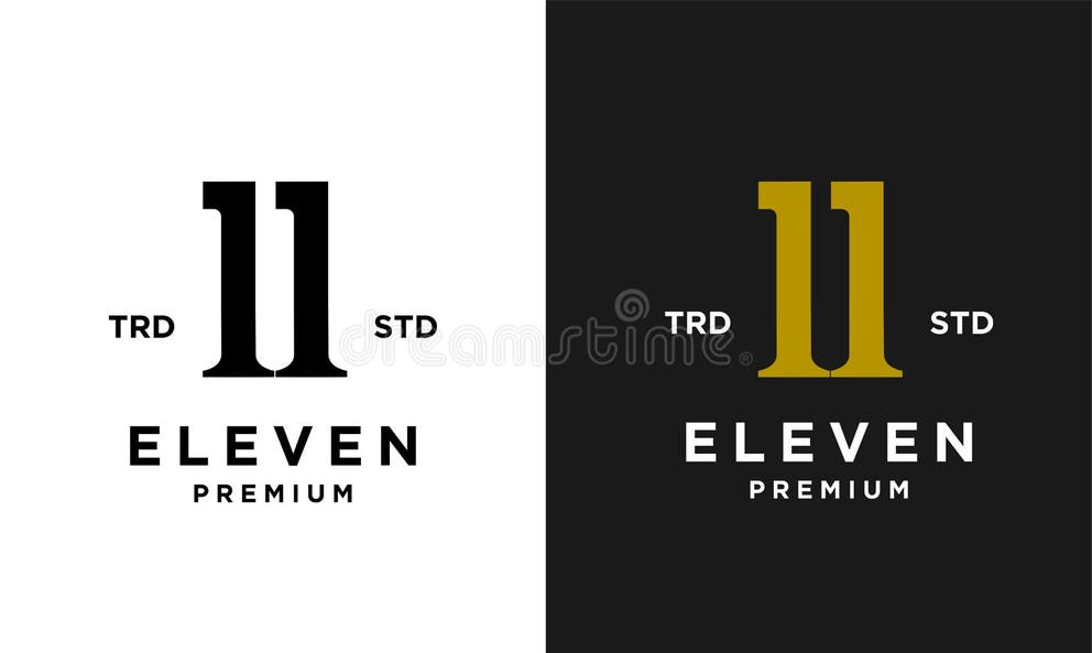 Eleven Initial Number 11 Icon Design Logo Minimal Stock Illustration ...