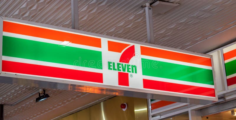 7 Eleven Logo Sign on a Wall. 7-Eleven is an International Chain of ...