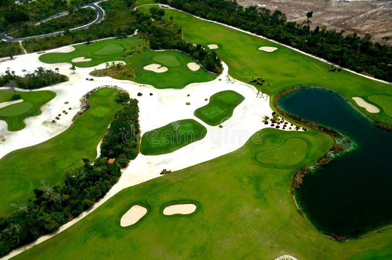 Elevevated View of Golf Course Stock Photo - Image of flying, outdoors ...