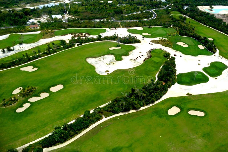 Elevevated View of Golf Course Stock Image - Image of hole, dominican ...