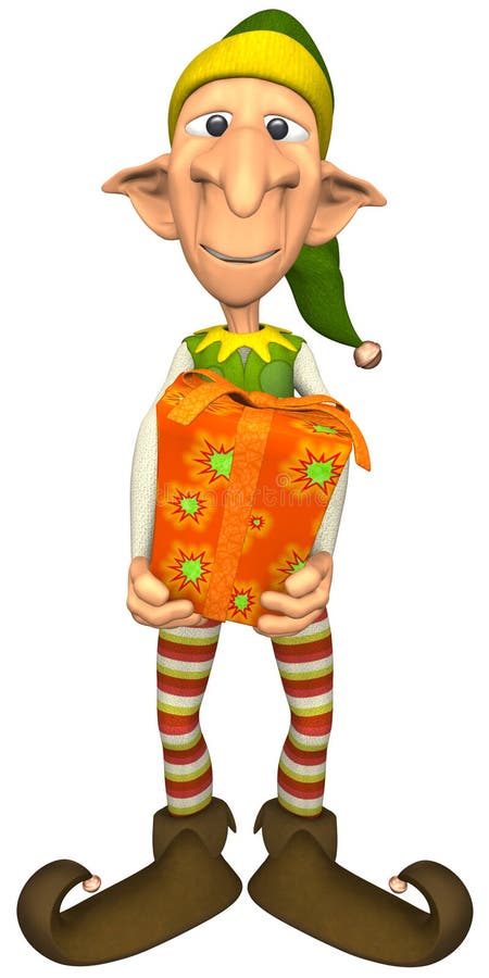 Surprised Little Christmas Elf Stock Illustration - Illustration of ...