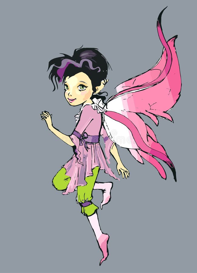 Anime elf girl sketch stock illustration. Illustration of fantasy ...