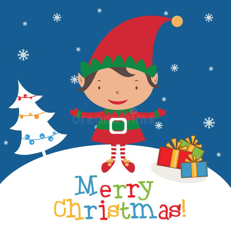 Elf Card template. Vector stock vector. Illustration of drawing - 61863536